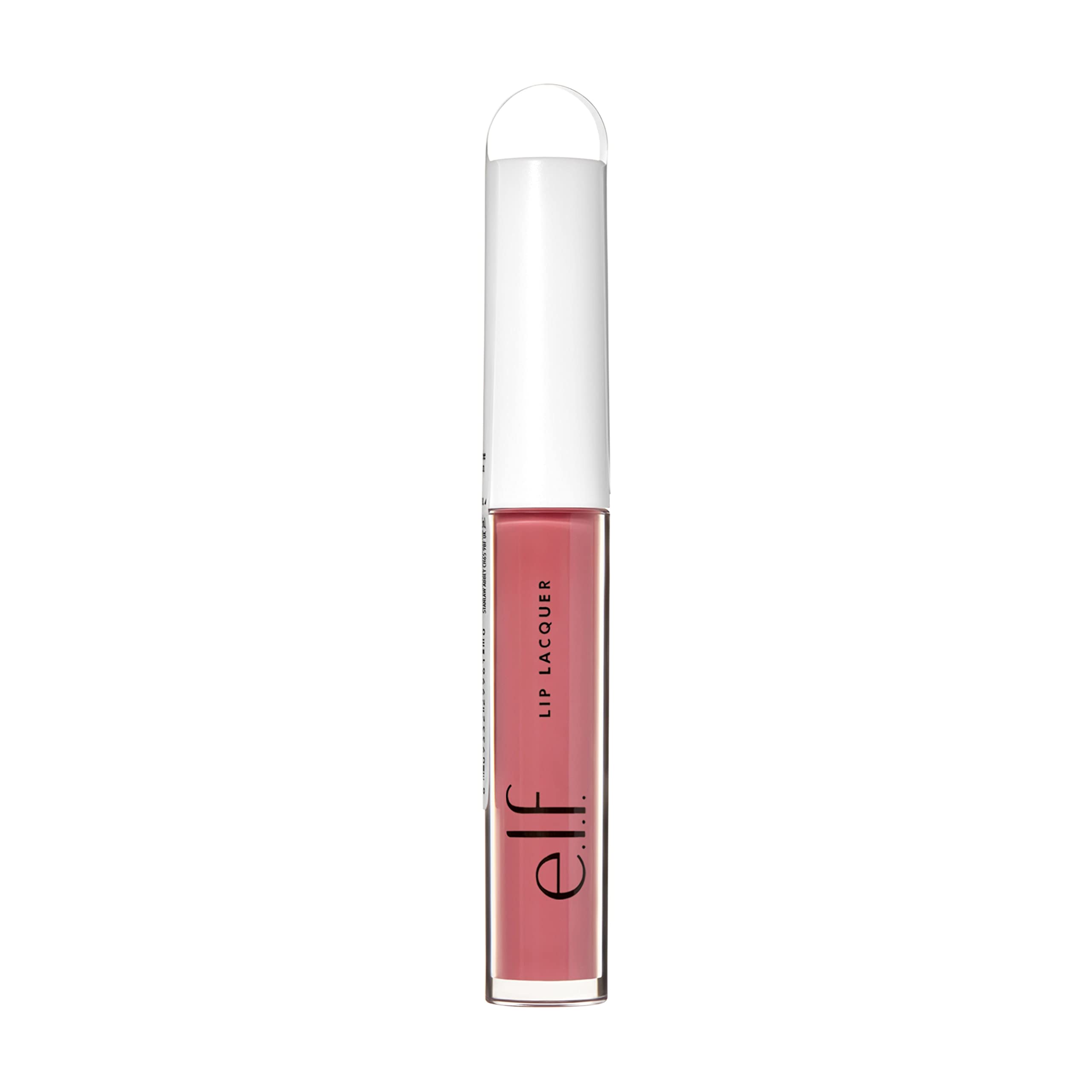 e.l.f. Lip Lacquer, Moisturizing, Shiny, Non-Sticky & Long Lasting, Provides Maximum Color & Glides On, Vegan & Cruelty-Free, Wild Rose, 0.08 Fl Oz