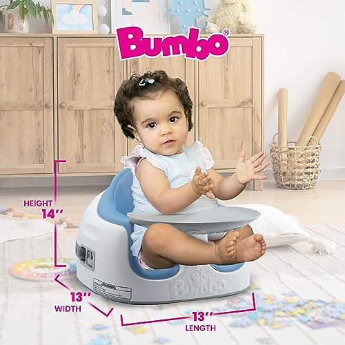 Bumbo B10060MPA3 Baby Infant Soft Foam Comfortable Wide Floor Seat with 3 Point Adjustable Harness, Gray