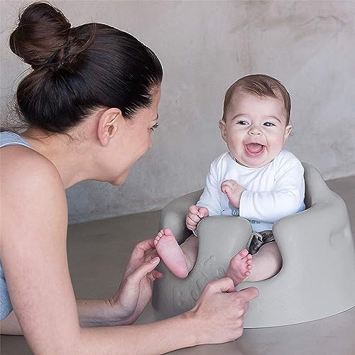 Bumbo B10060MPA3 Baby Infant Soft Foam Comfortable Wide Floor Seat with 3 Point Adjustable Harness, Gray