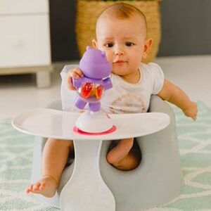 Bumbo B10060MPA3 Baby Infant Soft Foam Comfortable Wide Floor Seat with 3 Point Adjustable Harness, Gray