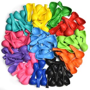 kolavia 100pcs party balloons, 12 inches premium assorted colorful balloons, bulk pack of strong latex balloons for birthday, party, christmas, wedding, anniversary and vacation