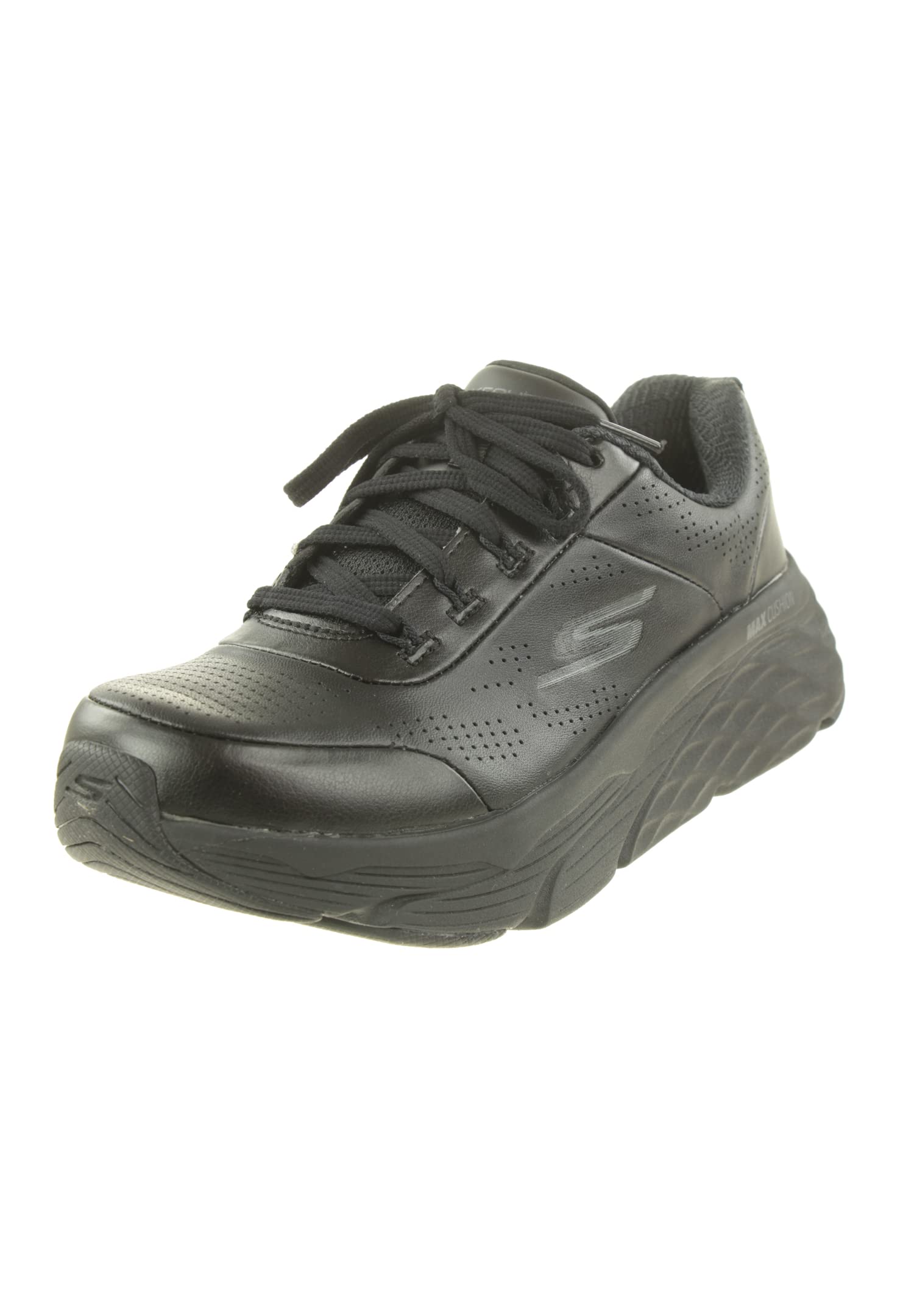 Skechers Women's Max Cushioning Elite-Step Up Sneaker, Black/Black 7.5 Wide US