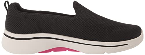 Skechers Women's Go Walk Arch Fit-Grateful Sneakers, Black/Hot Pink, 9