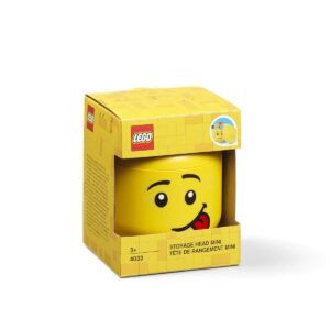 Room Copenhagen, Lego Storage Heads Stackable Storage Container - Buildable Organizational Bins for Kid’s Toys and Accessories - 4.02 x 4.02 x 4.53in - Mini, Silly, Holds 100 Bricks