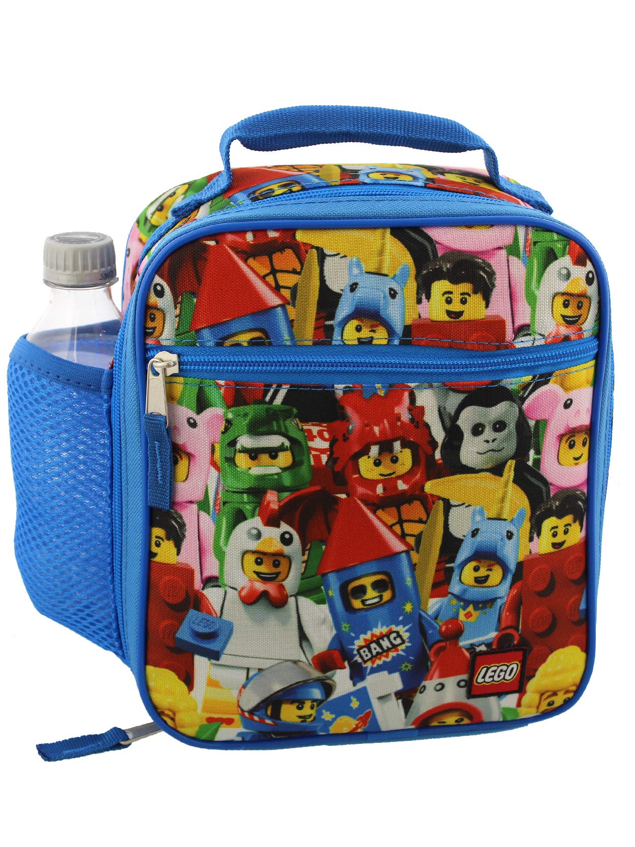 Lego Minifigures Boys Girls Soft Insulated School Lunch Box (One Size, Lego Minifigures)