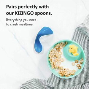 Kizingo Stackable Nudge Bowl for Infant and Toddler Self-Led Feeding (1-Pack, Sea Green)