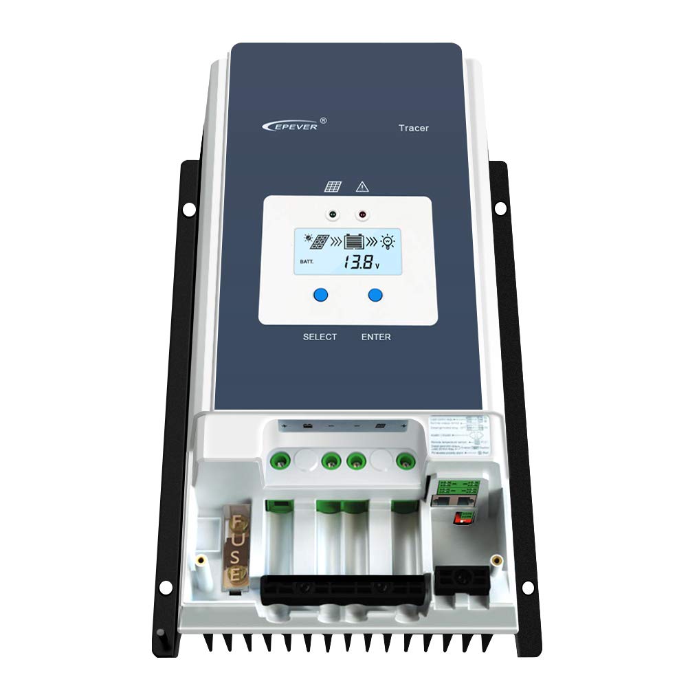 EPEVER 60A MPPT Solar Charge Controller 12V/24V/36V/48VDC Auto System Voltage Max.PV 150V Solar Panel Regulator with Backlight LCD Display(Tracer 6415 an)