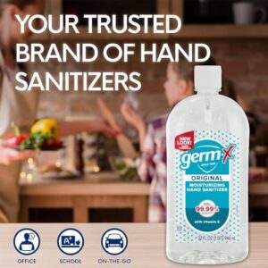 Germ-X Original Hand Sanitizer, Non-Drying Moisturizing Gel with Vitamin E, Instant and No Rinse Formula, Large Family-Size Flip Top Bottle, 32 Fl Oz (Pack of 4)