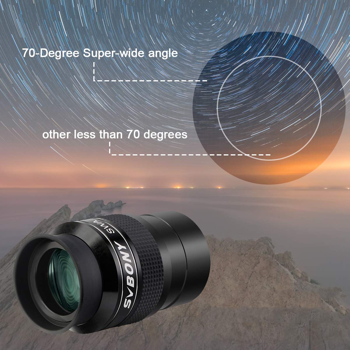 SVBONY SV154 Telescope Eyepiece 2 inch Super Wide Angle Eyepiece 70 Degree 26mm Telescope Accessory SWA Eyepiece for Astronomy Telescope (2 in)