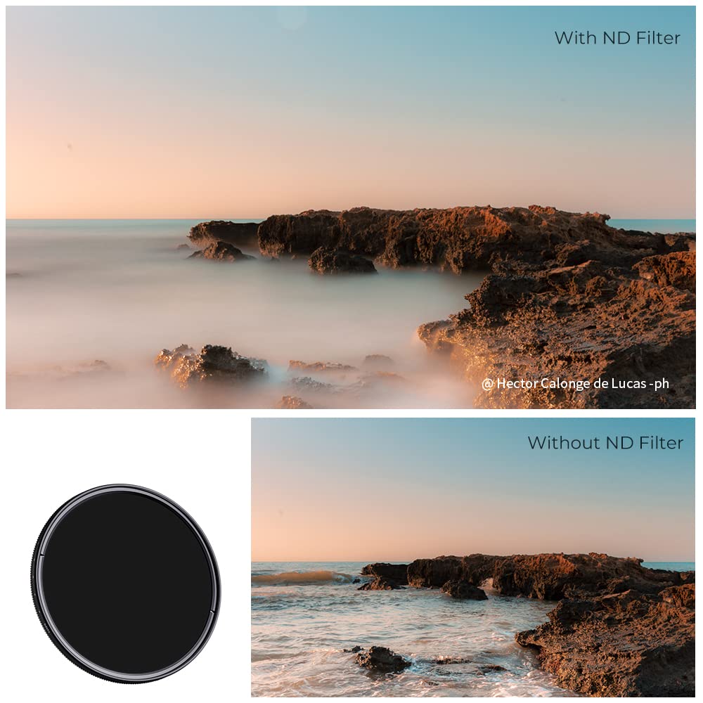 K&F Concept 82mm Variable ND Lens Filter ND2-ND400 (1-9 Stops) 18 Multi-Layer Coatings Adjustable Neutral Density Ultra Slim Lens Filter for Camera Lens (K-Series)