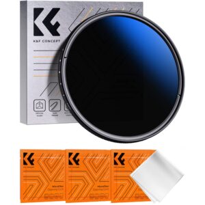 k&f concept 52mm variable nd lens filter nd2-nd400 (1-9 stops) 18 multi-layer coatings adjustable neutral density ultra slim lens filter for camera lens (k-series)