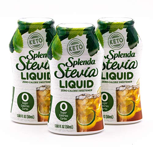 SPLENDA Stevia Liquid Zero Calorie Sweetener Drops, 1.68 Fl Oz Bottle (Pack of 3) (Packaging May Vary)