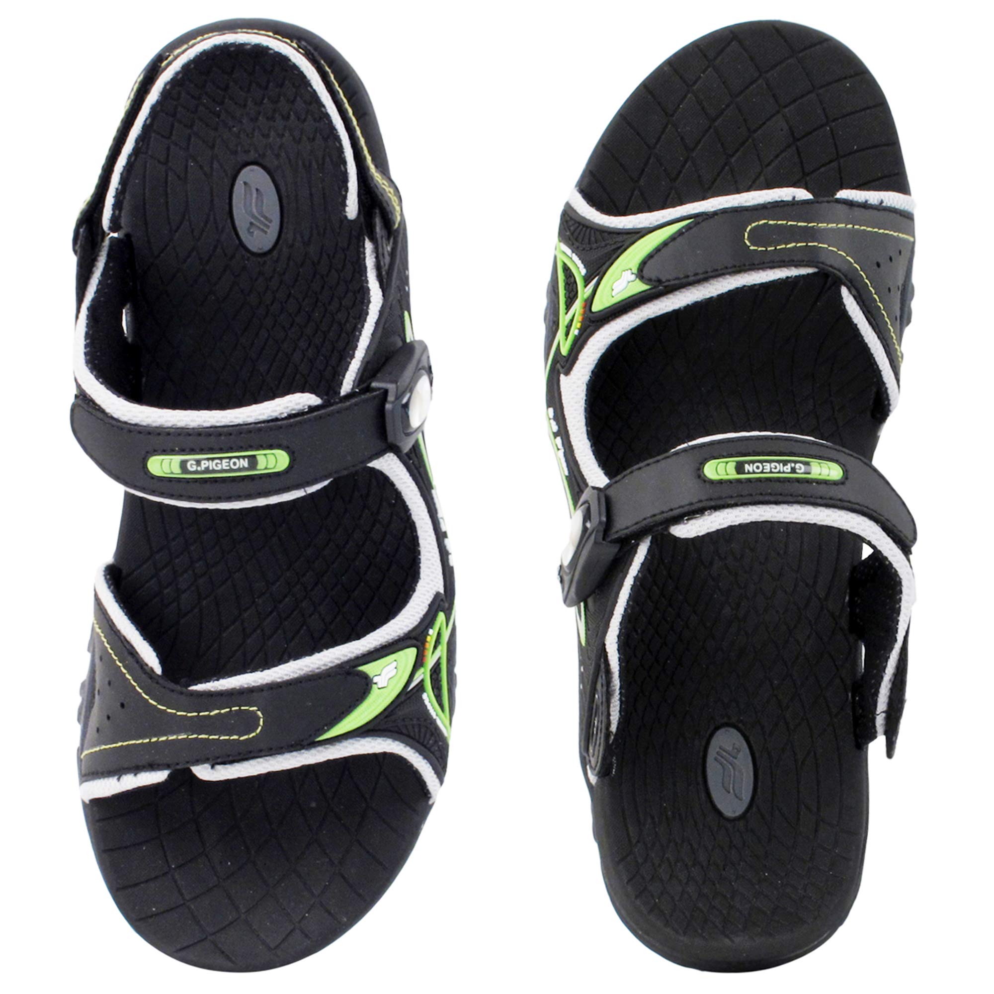 Gold Pigeon Shoes - Ortho Outdoor Water Sandals for Men & Women: 8661 Black Neon Green, EU44 (Women Size 13 / Men Size 11-11.5)