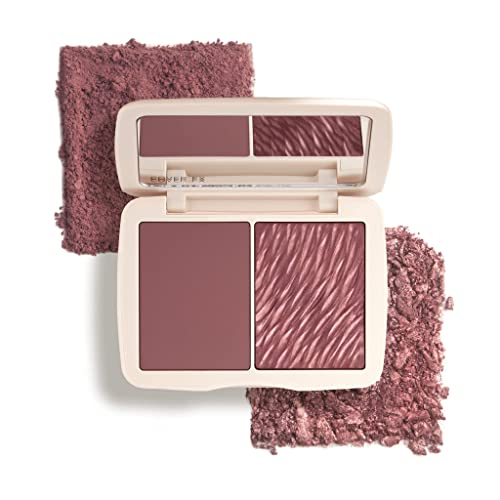 COVER FX Monochromatic Powder Blush Duo - Sweet Mulberry: Rich Berry - Matte + Shimmer Finish - Create Custom, High Impact Color