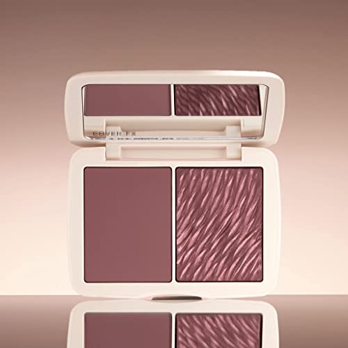 COVER FX Monochromatic Powder Blush Duo - Sweet Mulberry: Rich Berry - Matte + Shimmer Finish - Create Custom, High Impact Color