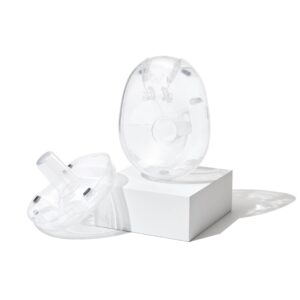 willow 3.0 breast pump flanges, 24mm, 2 ct, breast shields for willow 3.0 wearable double electric breast pump, pair with willow spill proof breast milk bags, clear