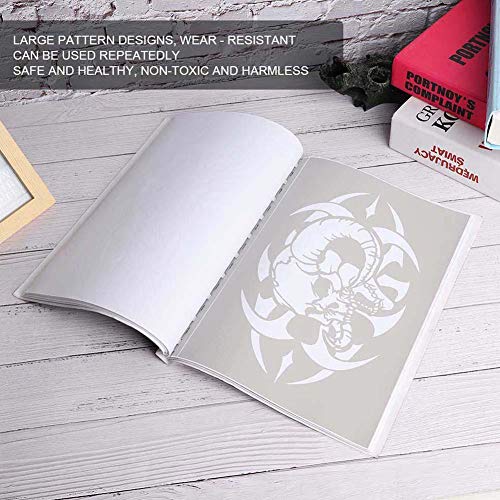 Temporary Tattoo Stencils Booklet Set with 30pcs Different Reusable Stencil Designs