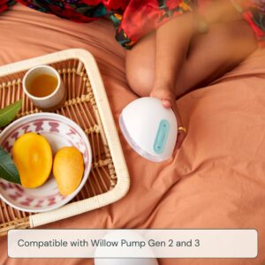 Willow 3.0 Pump Reusable Breast Milk Containers, 24mm Flange, 2 Ct, Holds 4 oz. Per Container, Breastfeeding Essential for The Willow 3.0 Wearable Breast Pump, Hands-Free Pumping