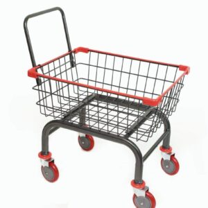 Heavy Duty Household & Commercial Charcoal Grey Cart with U- Handle (Red Trim) (Red)