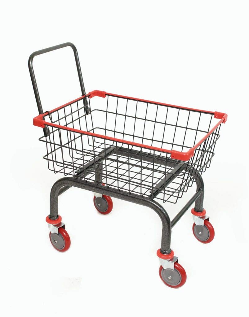 Heavy Duty Household & Commercial Charcoal Grey Cart with U- Handle (Red Trim) (Red)