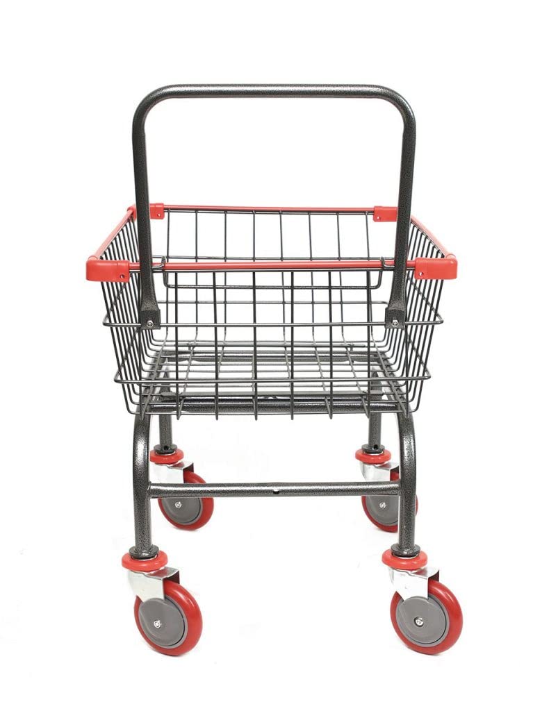 Heavy Duty Household & Commercial Charcoal Grey Cart with U- Handle (Red Trim) (Red)