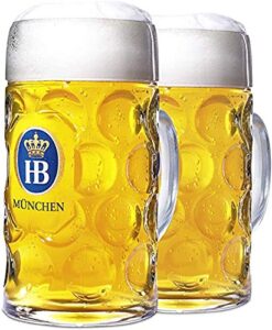 hofbrauhaus signature dimpled stein - 0.5 liter - set of 2_ab