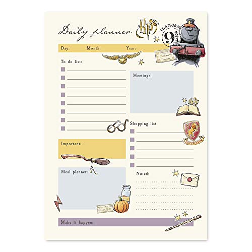 Grupo Erik Harry Potter Weekly Planner A5 - Desk Calendar - Family Calendar - 54 Tear Off Pages - Desk Planner - Organiser Planner - Harry Potter Gifts - Harry Potter Merchandise