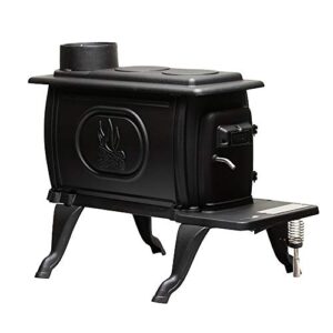 us stove company rustic 900 square foot clean cast iron log burning wood stove with integrated cooking surface and cool touch safety handle