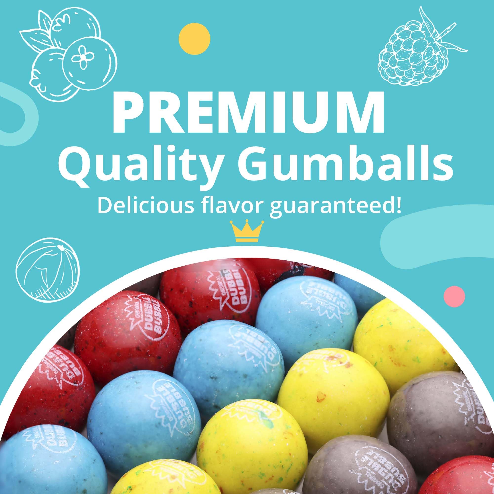 Gumballs for Gumball Machine - Berry Mix 1 Inch Bubble Gum Balls Bulk - Gumball Machine Refills - Double Bubble Chewing Gum - 2.4 Pound - 136pcs King Gumballs Bulk