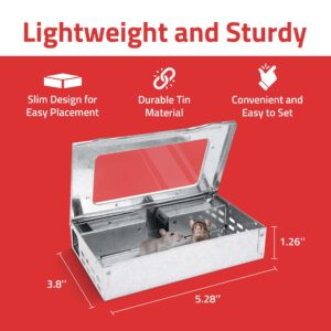 Tin Cat Multi-Catch and Release Humane Live Mouse Trap with Clear Window Lid for Indoor Outdoor Use | Sold by Canadian Supplier Local Pest Control (2 Pack)