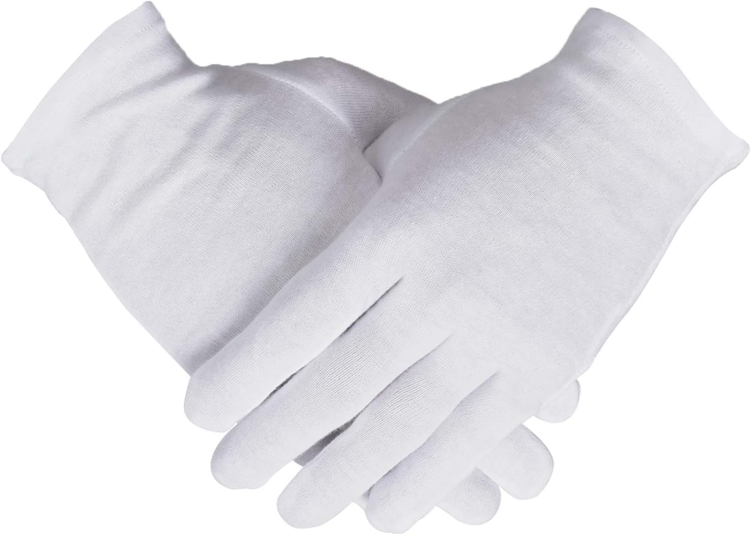 100% Cotton Gloves, 6 Pairs White Cotton Gloves for Women Dry Hands Eczema Serving - Archival Coin Jewelry Inspection Gloves(6 Pairs)