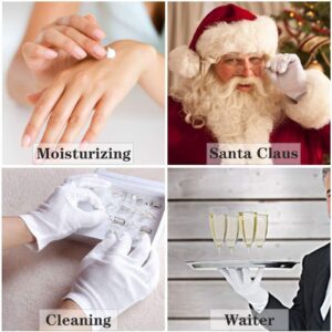 100% Cotton Gloves, 6 Pairs White Cotton Gloves for Women Dry Hands Eczema Serving - Archival Coin Jewelry Inspection Gloves(6 Pairs)