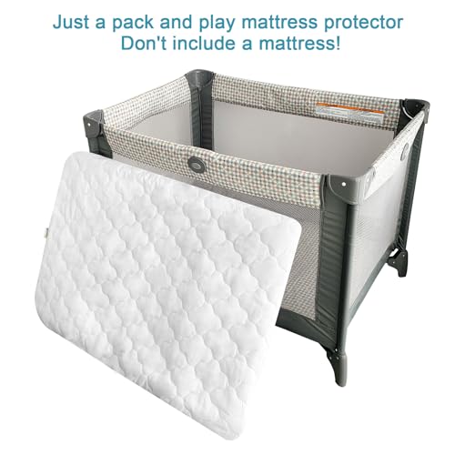 Bamuho Cotton Pack and Play Mattress Protector, Mini Crib Mattress Protector, Fits Graco Pack n Play, Baby Portable Mini Cribs, Gourd Pattern Quilted - 39" x 27"