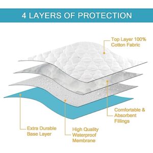 Bamuho Cotton Pack and Play Mattress Protector, Mini Crib Mattress Protector, Fits Graco Pack n Play, Baby Portable Mini Cribs, Gourd Pattern Quilted - 39" x 27"