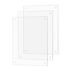 3 Pack Clear Acrylic Wall Protector with Pre Drilled Holes 5" x 7" Protective Plate 5/64" Thick Business or Home Use Dirty Hand and Fingerprint Shield by Marketing Holders