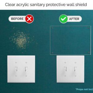 3 Pack Clear Acrylic Wall Protector with Pre Drilled Holes 5" x 7" Protective Plate 5/64" Thick Business or Home Use Dirty Hand and Fingerprint Shield by Marketing Holders