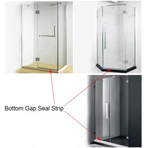 Cozylkx Frameless Shower Door Bottom Seal with Drip Rail 3/8" Thick Glass 33" Long Sweep - Glass Door Seal Strip Stop Shower Leaks