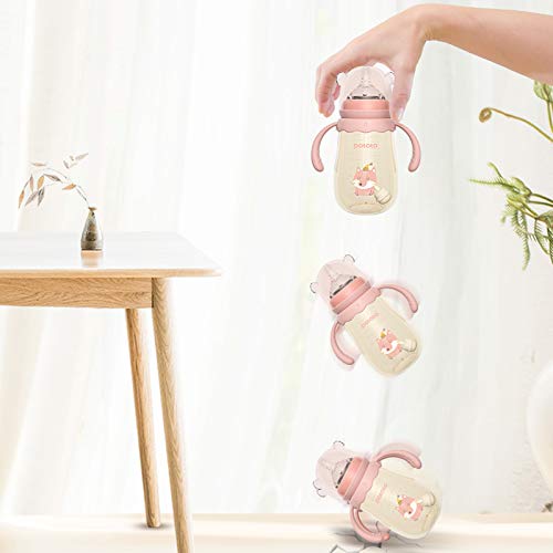 POTATO Baby Bottles PPSU Baby Feeding Bottle 10 oz Anti-Colic Bottles with Silicone Nipples Breastfeeding Bottles for Babies & Toddlers - Pink