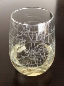 stemless 17oz wine glass urban city map kansas city missouri