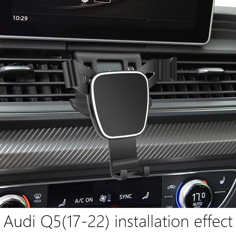 LUNQIN Car Phone Holder for 2017-2024 Audi Q5, 2018-2024 SQ5 Sportback Auto Accessories Navigation Bracket Interior Decoration Mobile Cell Phone Mount