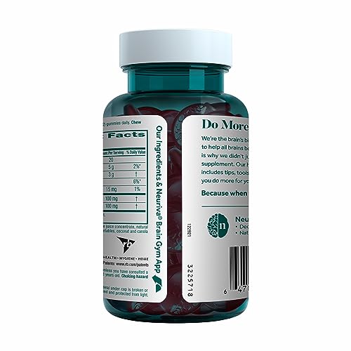 NEURIVA Brain Supplement for Memory & Focus with Phosphatidylserine & Neurofactor, Caffeine-Free Gummies