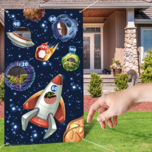 Outer Space Toss Games Banner Backdrop Indoor or Outdoor Galaxy Theme Birthday Party Decorations Supplies for Kids Adults Family