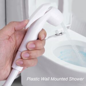 Toilet Bidet, Bidet Sprayer for Toilet Bidet Attachment for Toilet Plastic Wall Mounted Shower Toilet Bathroom Handheld Bidet Diaper Spray Sprayer Shattaf Kit