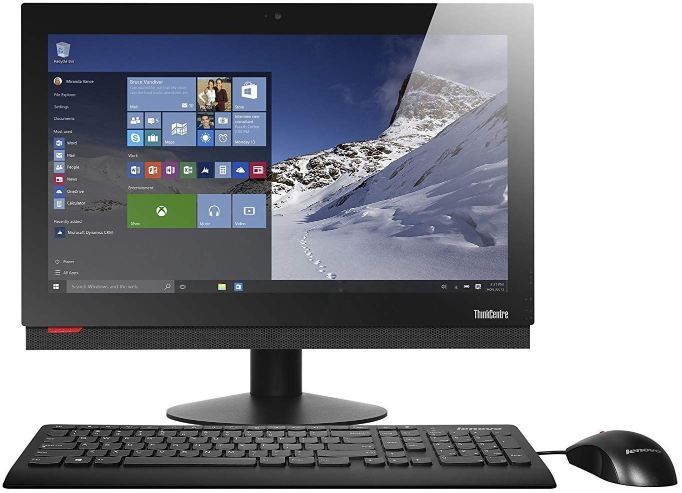 Lenovo ThinkCentre M800Z 21.5 in HD All-in-One Desktop Computer, Intel Quad Core i3-6100-3.7 GHz, 8GB RAM, 256GB SSD HDD, USB 3.0, DVDRW, DiaplayPort, RJ-45, Windows 10 Professional (Renewed)