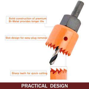 BeHappy Hole Saw Set 15 Pcs, Hole Saw Kit for Metal, Wood, and Plastic with Storage Case, General Purpose 3/4"-3"(19-75mm) Saw Blades, Hex Key, Mandrels, Drill Bits with Storage Case