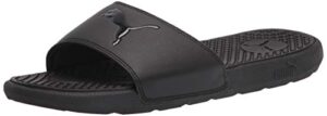 puma womens cool cat sport slide sandal, black, 8 us