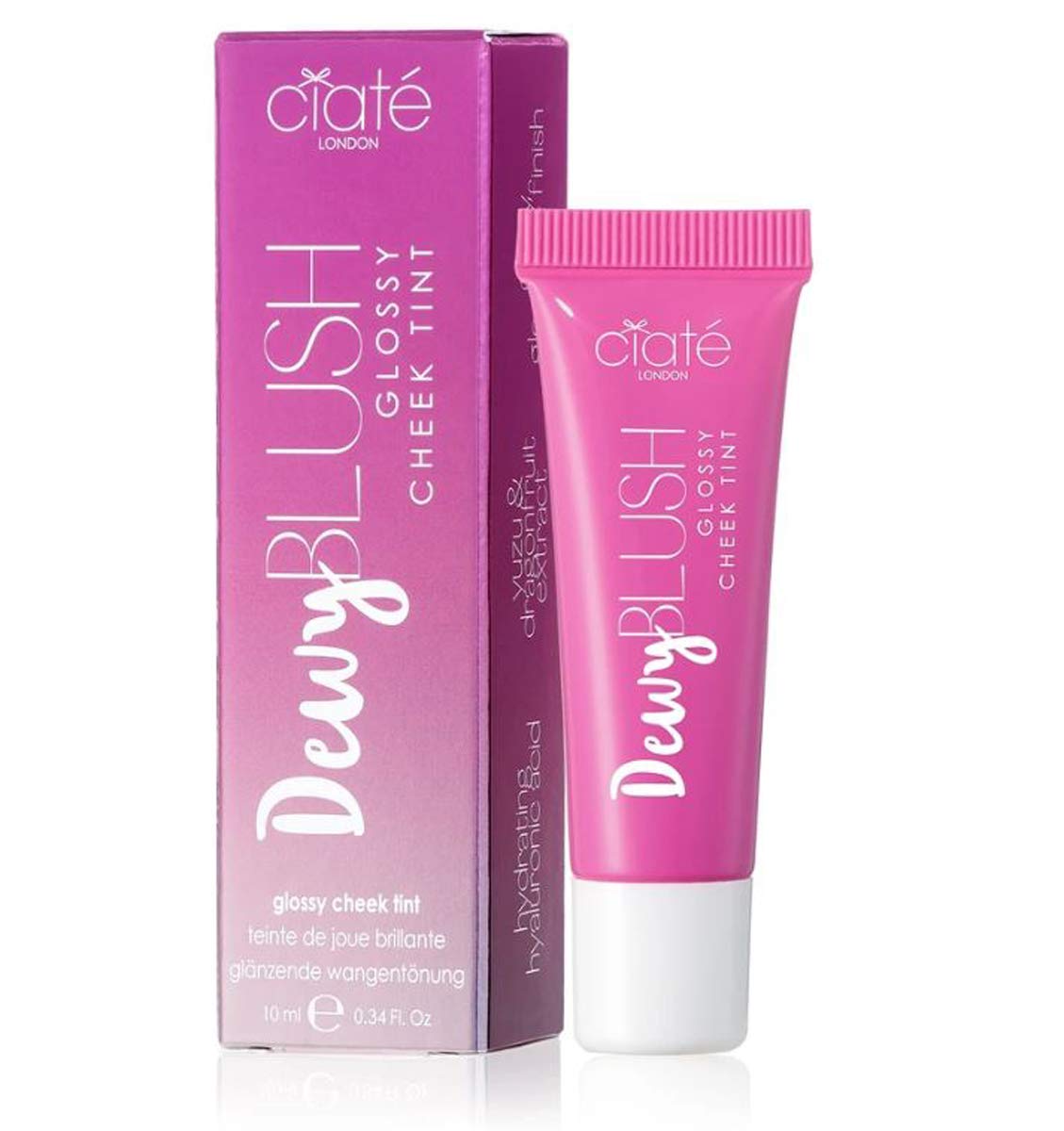 Ciaté London Dewy Blush! Glossy Check Tint Blusher! Gel-Balm Tint Blush Natural Shades With Fruity Scents! Leaving The Skin With An Even And Healthy Flush Of Color! Choose Your Color! (Pomegranate)