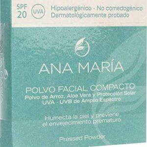 Ana Maria Maquillaje Cosmeticos | Polvo Facial Compacto Arroz Aloe Vera FPS 20 UVA | Make up Pressed Powder SPF 20 0.5oz-14gr (Avellana | Hazelnut (7))