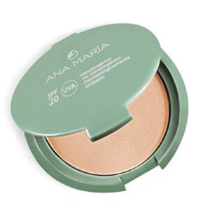 Ana Maria Maquillaje Cosmeticos | Polvo Facial Compacto Arroz Aloe Vera FPS 20 UVA | Make up Pressed Powder SPF 20 0.5oz-14gr (Avellana | Hazelnut (7))