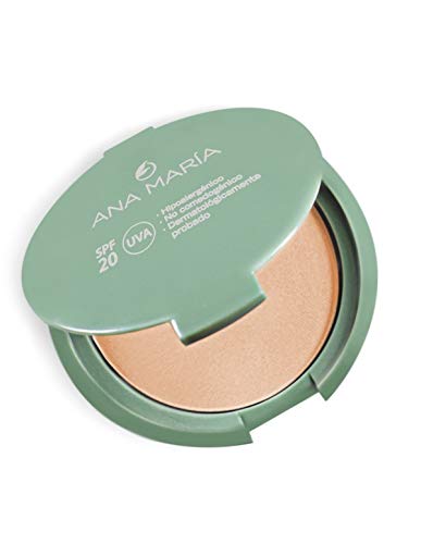 Ana Maria Maquillaje Cosmeticos | Polvo Facial Compacto Arroz Aloe Vera FPS 20 UVA | Make up Pressed Powder SPF 20 0.5oz-14gr (Avellana | Hazelnut (7))